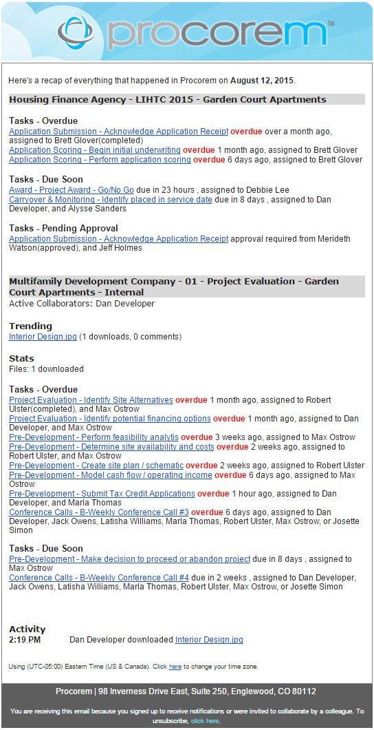 Notifications in Procorem – ProLink Solutions