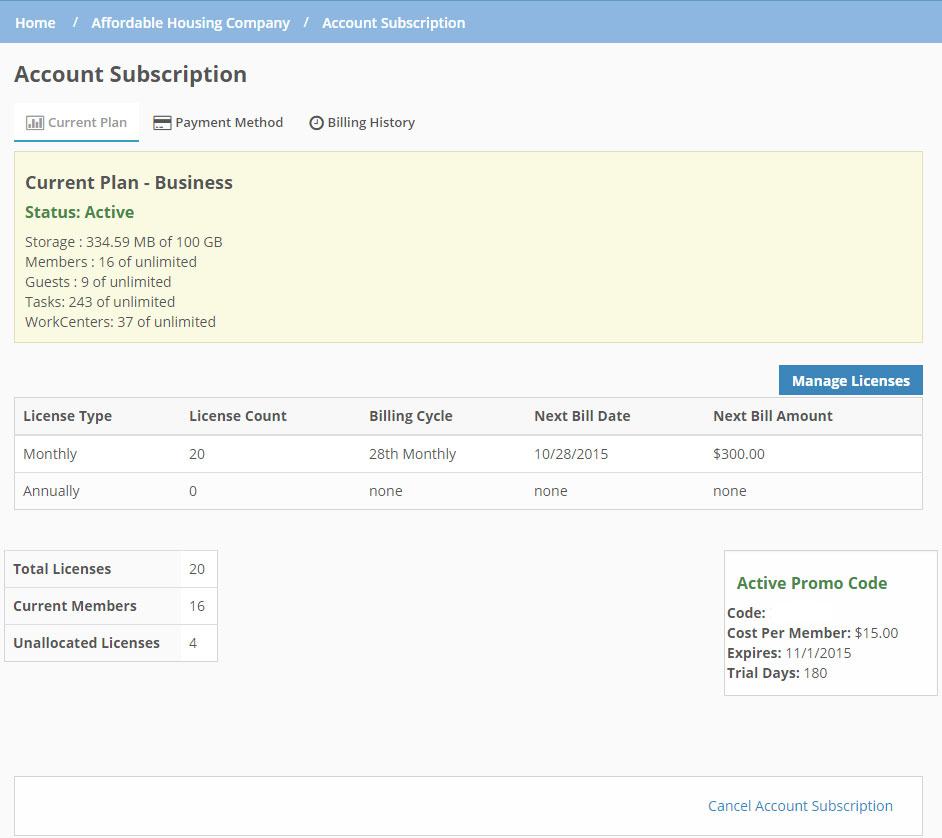 Account Subscription – ProLink Solutions
