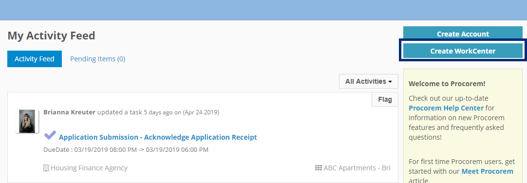 Create a WorkCenter – ProLink Solutions